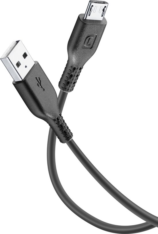 Cellularline - Data kabel usb, micro-usb, snel laden, 60cm, zwart | bol