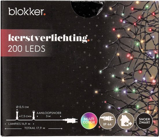 Blokker - Kerstverlichting - 200 LED's - Multicolor Design | bol