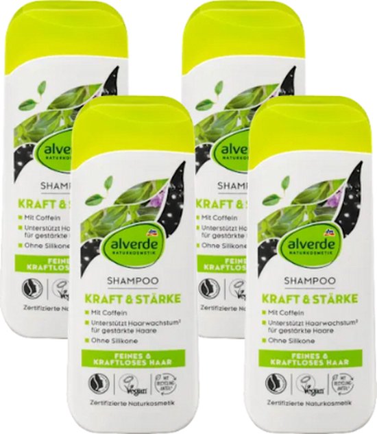 Alverde Naturkosmetik Shampoo Kracht & Sterk | MULTI-VERPAKKING 4x 200 ...