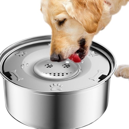 Waterbak voor honden, 1 l, lekvrij, roestvrij staal, voerbak voor grote ...