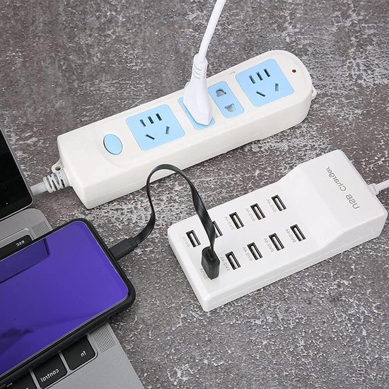 USB-oplader 10-poorts 5V 10A 50W Snellader Hub Laadstation voor ...