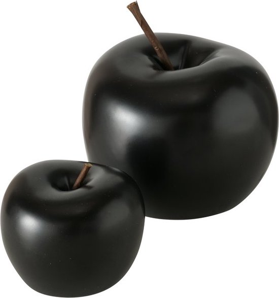 Decoratieve appel zwart set van 2. Boltze Milani | bol