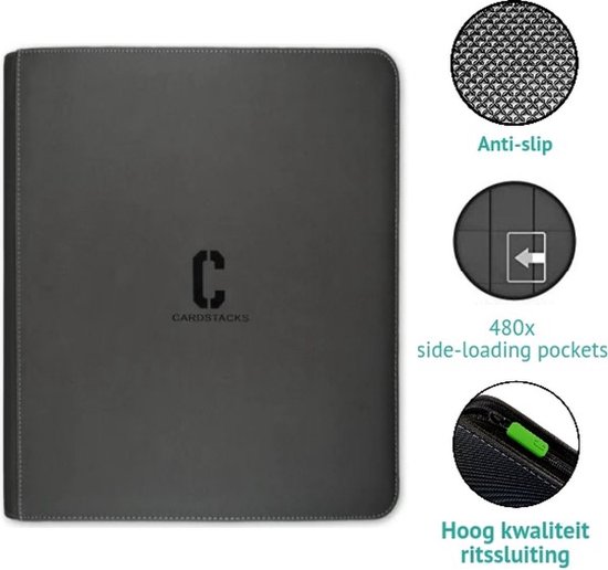 Cardstacks Zippered Pro Binder 12 Pocket – Zwart | bol