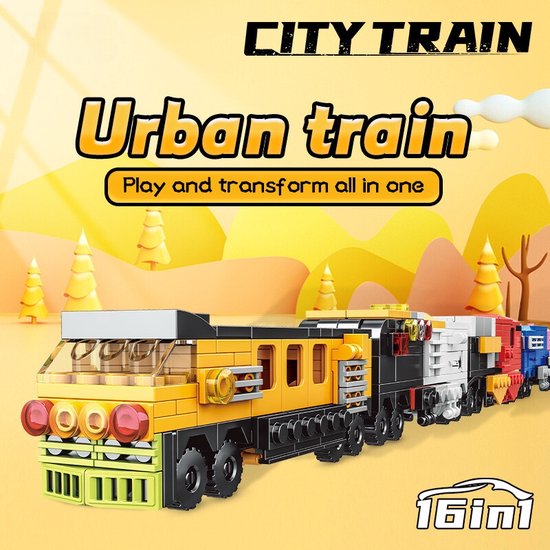 City Train Bouwset - City Trein Bouwset - Urban Train - Bouwpakket ...