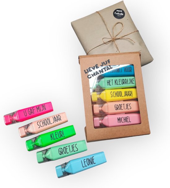Persoonlijk afscheid school of collega cadeau eigen tekst idee juffen ...