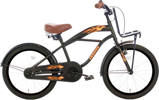 Cortego Cruiser Jongensfiets 18 inch Zwart - Kinderfiets 4, 5 & 6 Jaar ...