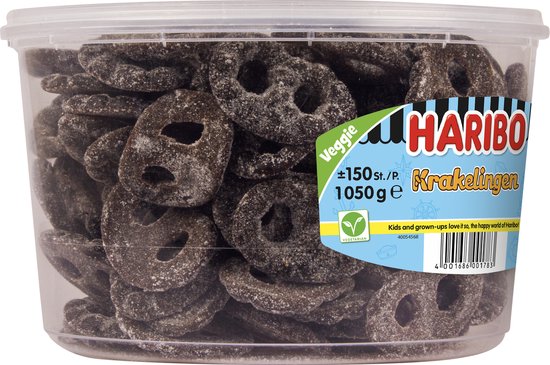 Haribo Drop Krakelingen - snoep - 150 stuks silo | bol
