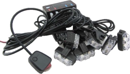 ORANJE / WIT bumper flitsers 8 X 2 LED zwaailicht 12V | bol