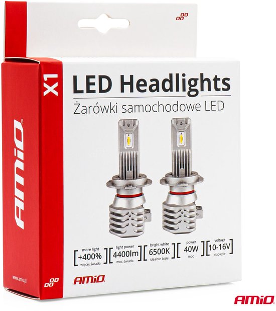 AMiO LED Koplampen X1-serie H1 Dimlichten Wit | bol