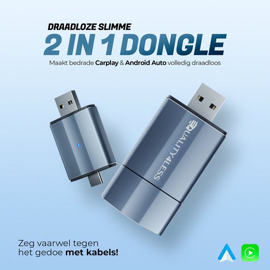 Quality4Less™ - Professionele 2 in 1 Dongle - Draadloos verbinden met ... Quality4Less™ - Professionele 2 in 1 Dongle - Draadloos verbinden met ...