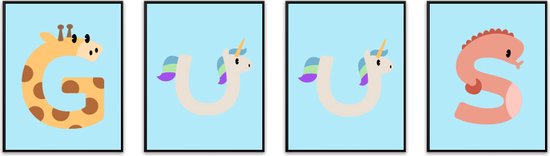 Guus Geboorte Fotolijstjes 30x20 - Babykamer - Naam bekend maken - Foto ...