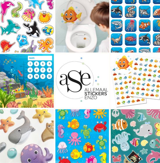 Stickervellen Vissen Vriendjes - Stickers Zeediertjes - Zeedieren Stickervellen -... | bol