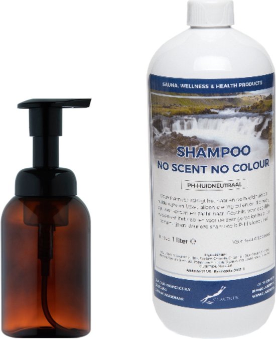 Zeepdispenser 300 ml amber bruin hervulbaar + 1 liter Shampoo No Scent ...