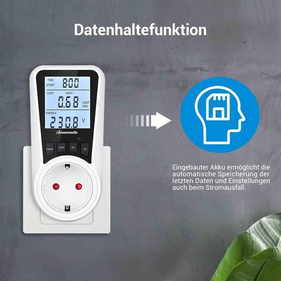 Stroommeter Dual Rate energiekostenmeter - stroomverbruik meter met lcd ...