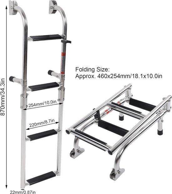 Equivera Zwemtrap boot - Bootladder - Boottrapje - Boot trap - Boot ...