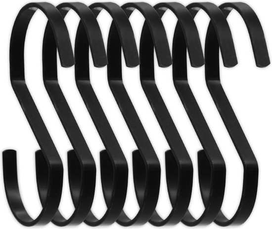 JGS ® Praktische Zwarte S-vormige Haken voor Keuken en Tuin - Set van ...