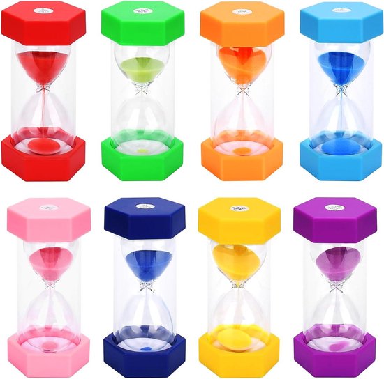 Kleurrijke Zandloper Set - Decoratieve Glazen Timer - Thuiskantoor en ...