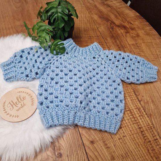 Happy Bebie | Baby | Trui | Kraamkado | Gehaakt | Handmade | bol