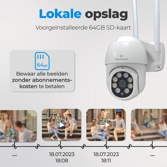 Camguard Beveiligingscamera 3K HD – Buiten camera met nachtzicht - Met ...