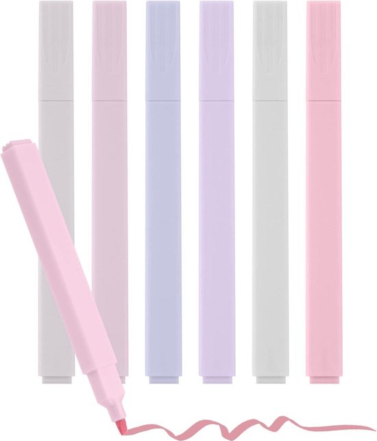 6 Colours Pastel Highlighter Set - Colourful Highlighting for Calendar ...