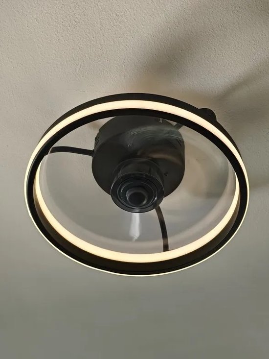 Ventilator Lamp - Plafondventilator - Zwart - Smart Lamp - Met Dimmer ...