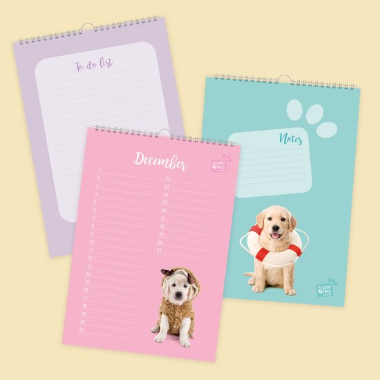 Studio Pets® A4 Golden Retriever Honden Verjaardag Kalender ...