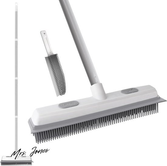 Mrs. Jones Wiseten 2 in 1 Huisdier Ontharing Rubber Bezem met rakel ...