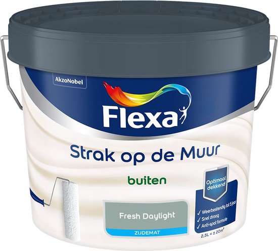 Flexa - Strak op de Muur Buiten Muurverf Zijdemat - Fresh Daylight ...