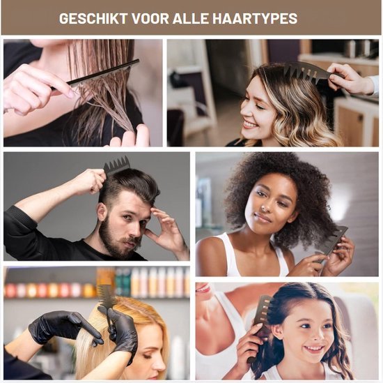 Kammenset - Haar styling - Toupeerkam - Grove - Fijne kam - Knippen - Kapper | bol