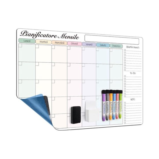 60 x 40 cm whiteboard maandplanner - zelfklevend - voor muur, glas en ...
