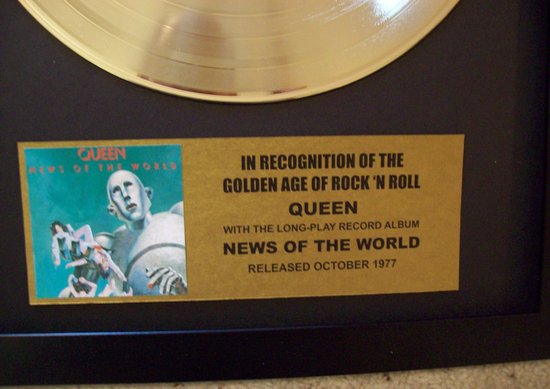 Gouden plaat Queen - News of the World - Limited edition lp - 50x40 cm ...