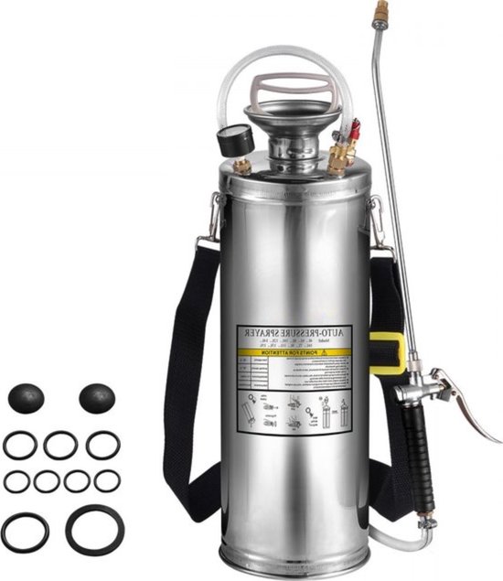Sproeier Rugspuit - 3Gal/10L - RVS Sproeier - Pesticide Sprayer - 63 x ...