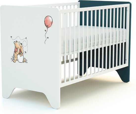 AT4 - Kinderbed DISNEY Exploring Winnie in hout Eend Blauw 60 x 120 cm ...