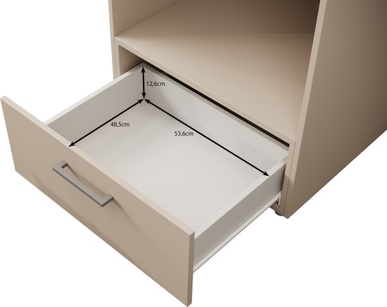 Meubella - Wasmachine kast Rowley 2 - Beige | bol
