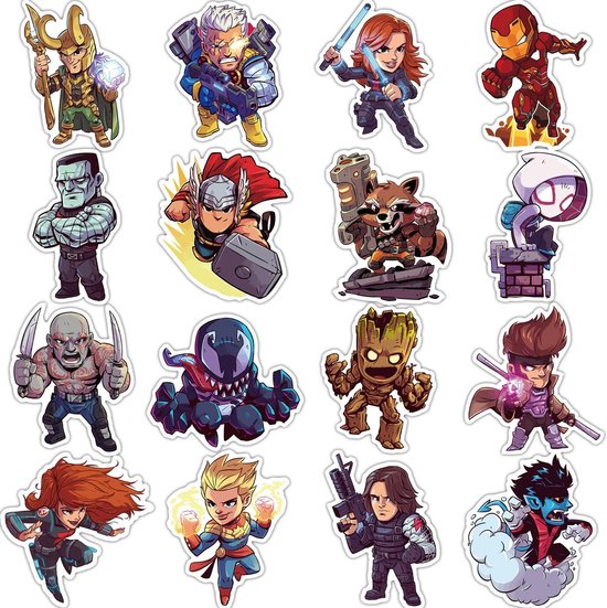 Avengers Stickers - Marvel - 50 st - Stickers Volwassenen - Spiderman ...