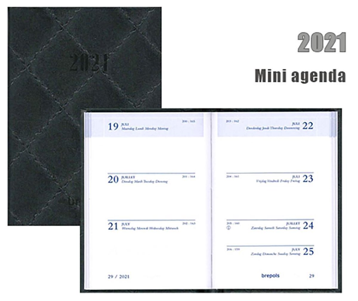 Mini Brepols agenda 2021 - RIVOLI - Armada - Zwart - 7d/2p - 4talig ...