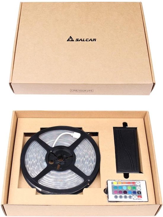 5 meter led strip - waterproof IP67 - RGB - Complete set - inkortbaar | bol