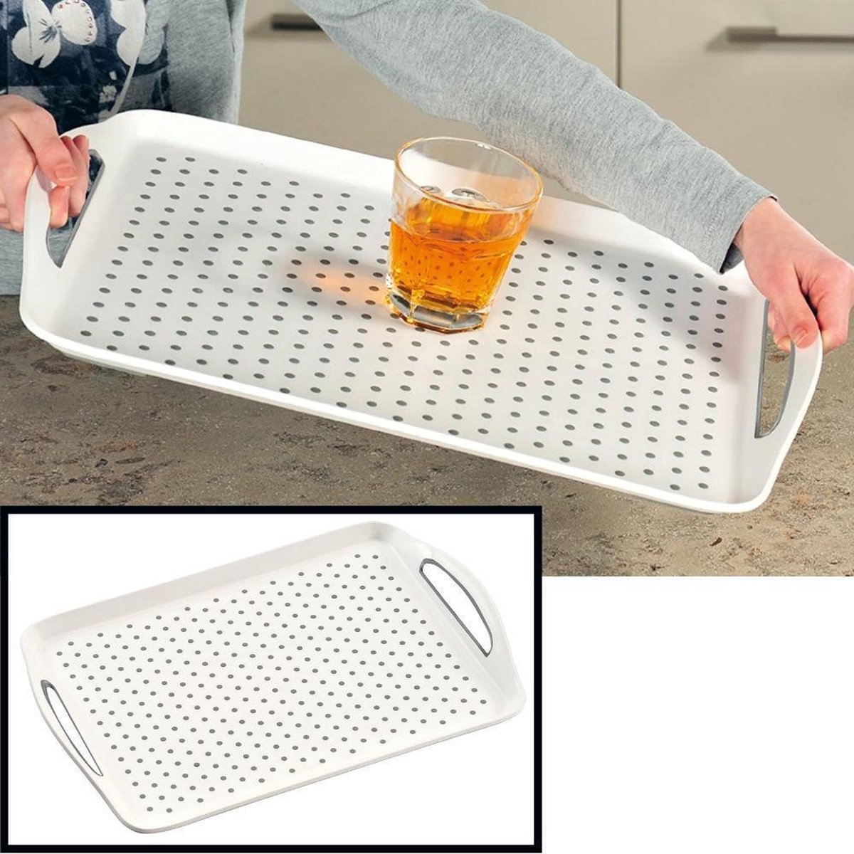 Dienblad Rechthoekig - Anti-slip Dienblad - Diep dienblad met antislip ...