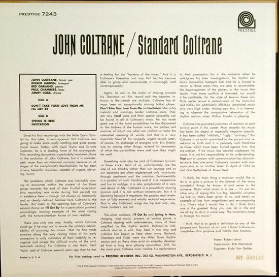 Standard Coltrane - HQ LP - 180 gram, John Coltrane | LP (album ...