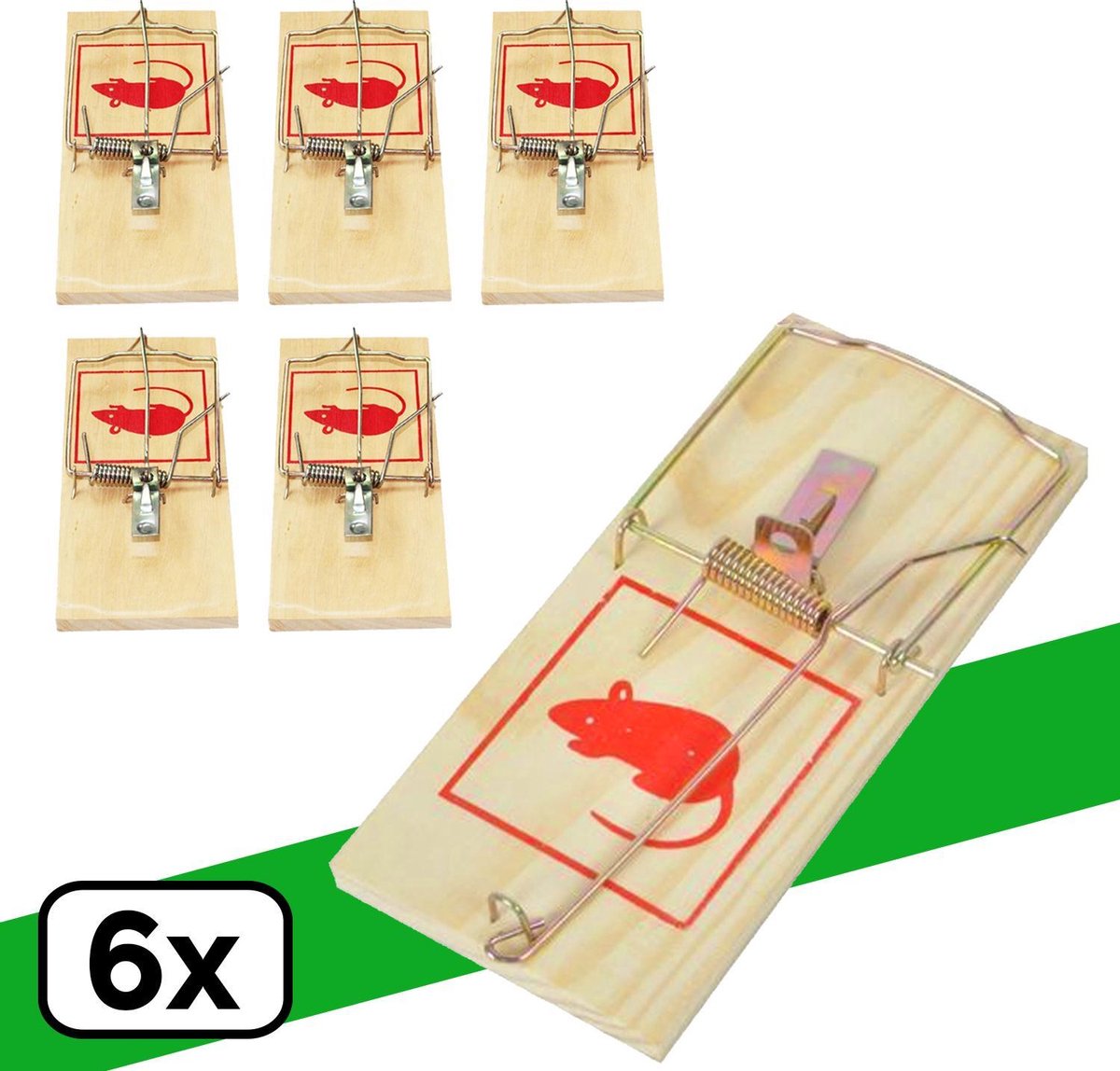 VerminBuster® Houten Rattenvallen 6 stuks - Rattenklemmen - Voor Binnen ...