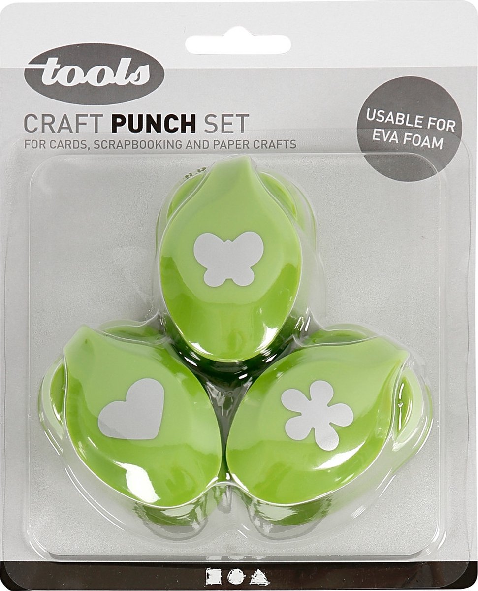 Ponsen set. bloem. vlinder. hart. afm 25 mm. 3 stuk/ 1 doos | bol.com