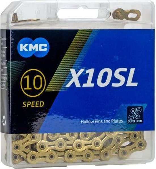 KMC X10 SL Silver / Goud Fietsketting - X10SL Ti-N GOUD 114L | bol
