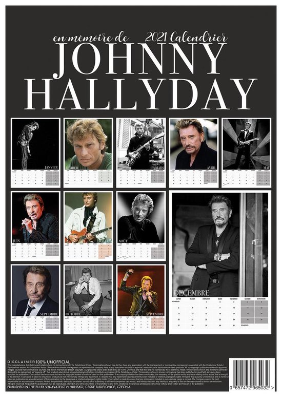 Johnny Hallyday Kalender 2021 A3 | bol.com