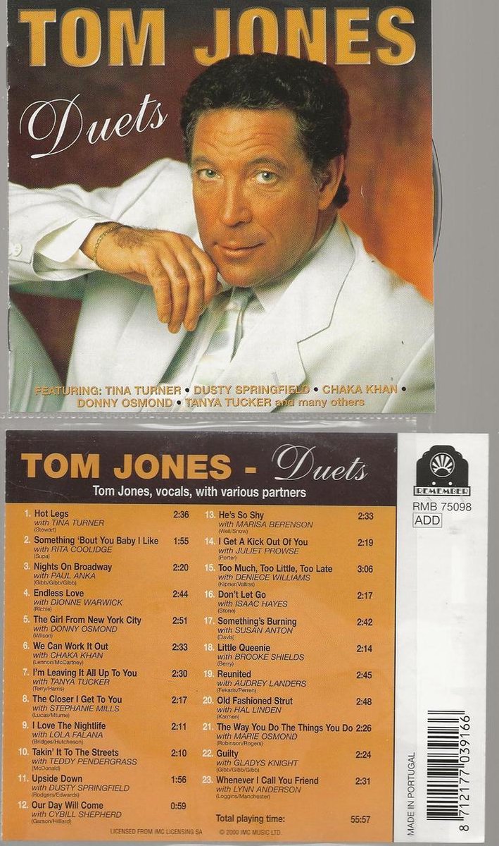 Duets, Tom Jones | CD (album) | Muziek | bol