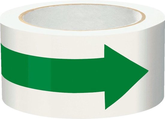 Vloersticker pijlen op rol, groen 85 mm - 170 stuks op rol | bol