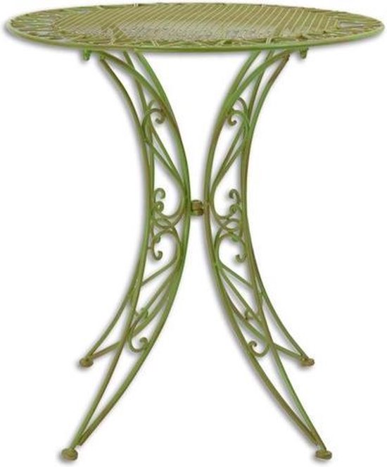 Tuintafel - bistrotafel - ijzer - groen - 78cm hoog | bol.com