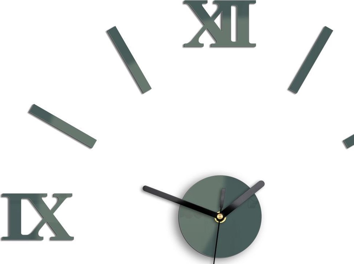 Numera Grote Moderne 3D Wandklok Romeinse Cijfers Grijs Ø 50 cm | bol.com