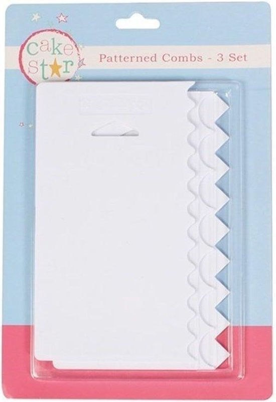 Cake Star Patterned Combs scrapers - 3 set | bol