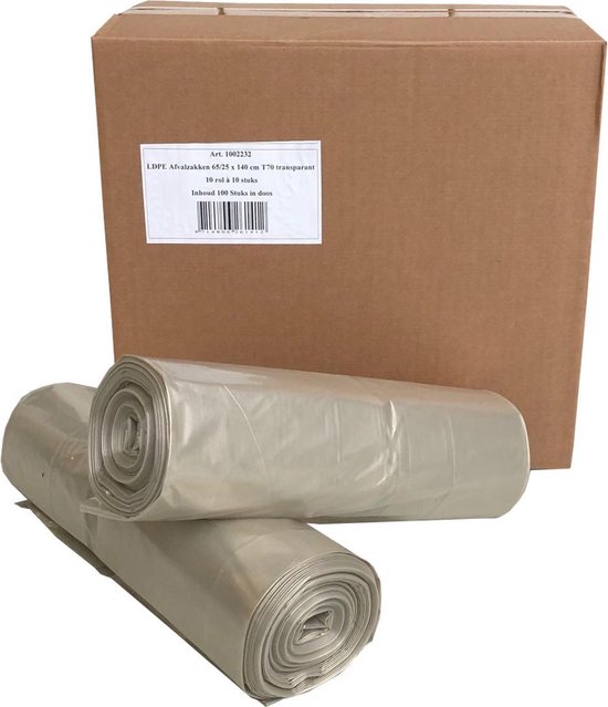 Containerzakken 240 liter LDPE 70 my transparant - Doos 100stuks | bol.com