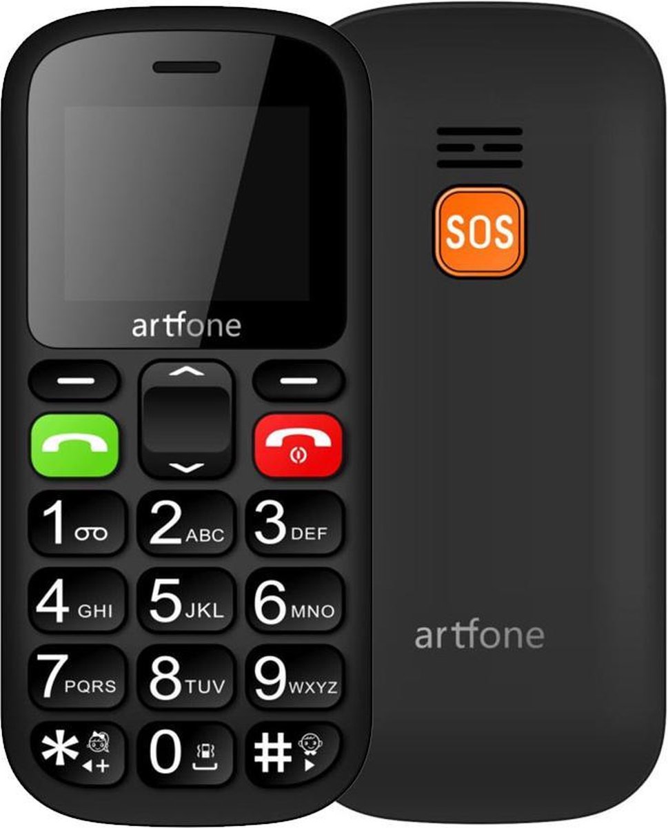 Artfone Compact - Senioren Mobiele Telefoon - Noodknop - Grote toetsen ...
